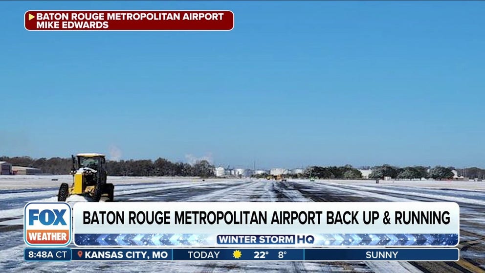 Baton Rouge airport back open after historic snowstorm this week ...