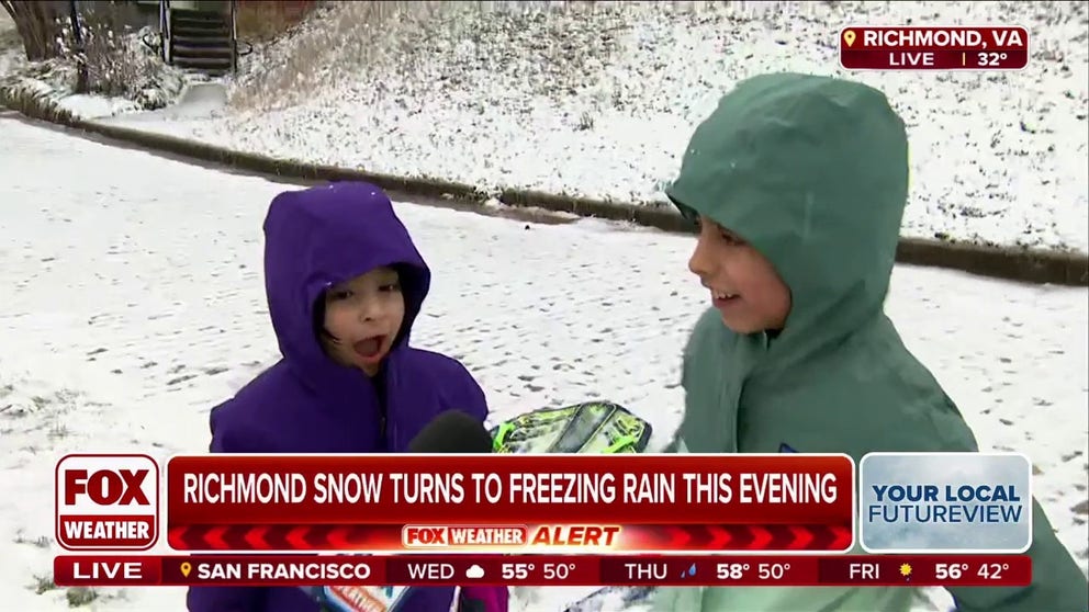 Virginia children enjoy snow day during winter storm | Latest Weather ...