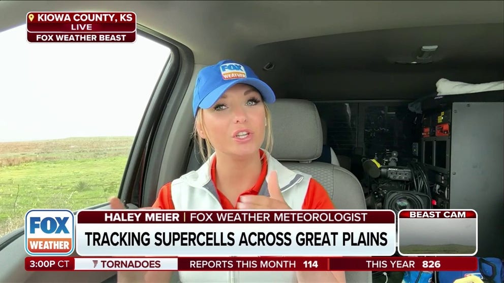 Meteorologist Haley Meier is on the road inside the FOX Weather Beast ...