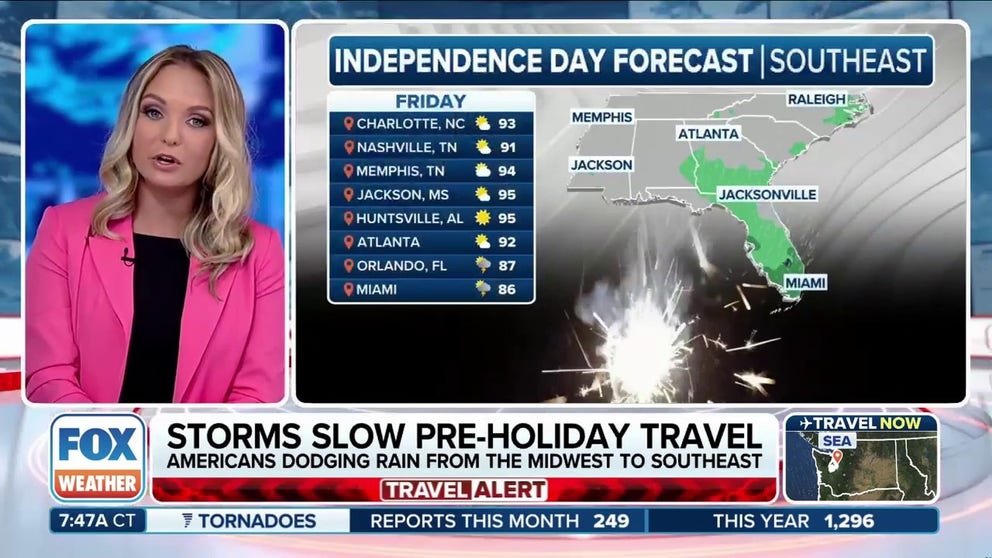 Early Fourth of July travelers face storms driven by cold front ...