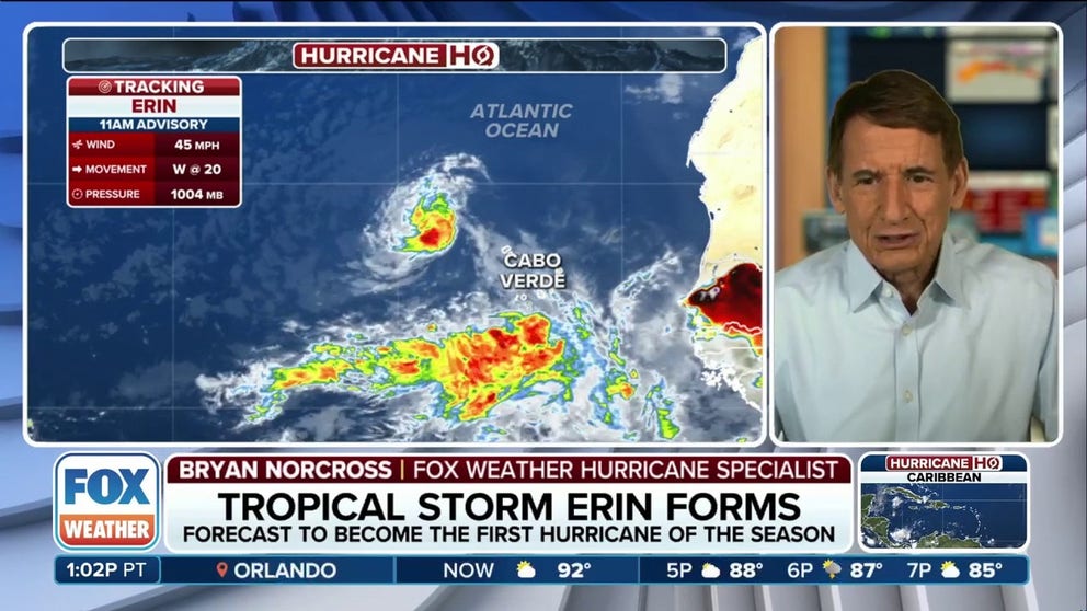Tropical Storm Erin is forecast to become the first hurricane of the ...