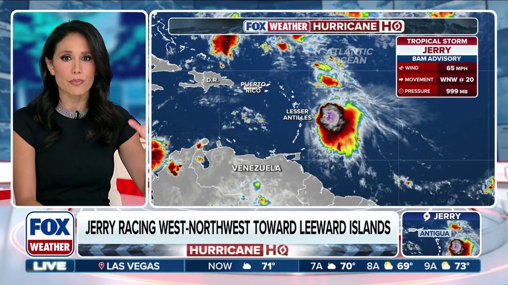 Tropical Storm Jerry impacted by wind shear as storm gets set to swirl ...