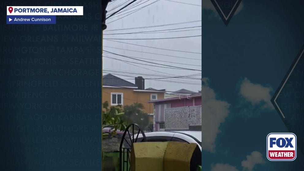 Watch: Flooding rain, damaging winds whip across Jamaica as Melissa ...