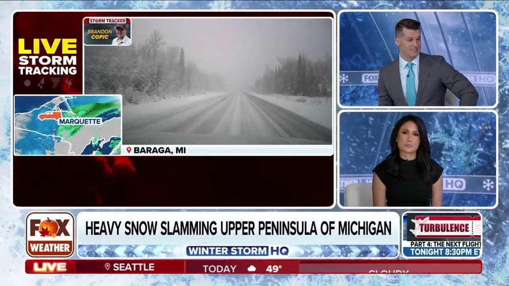 Storm Tracker Brandon Copic shows blizzard conditions in Michigan ...