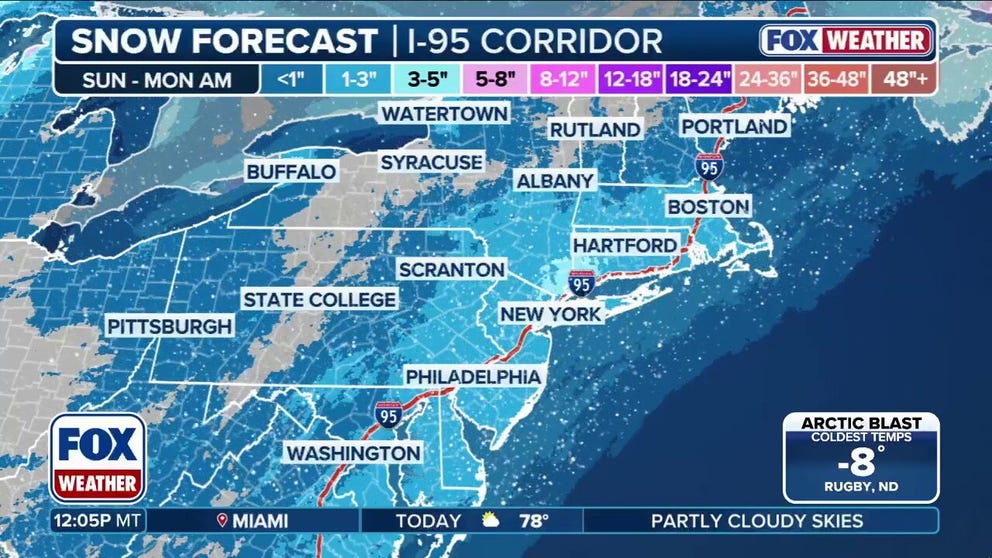 Winter weather alerts issued as snow eyes major cities along I-95 ...