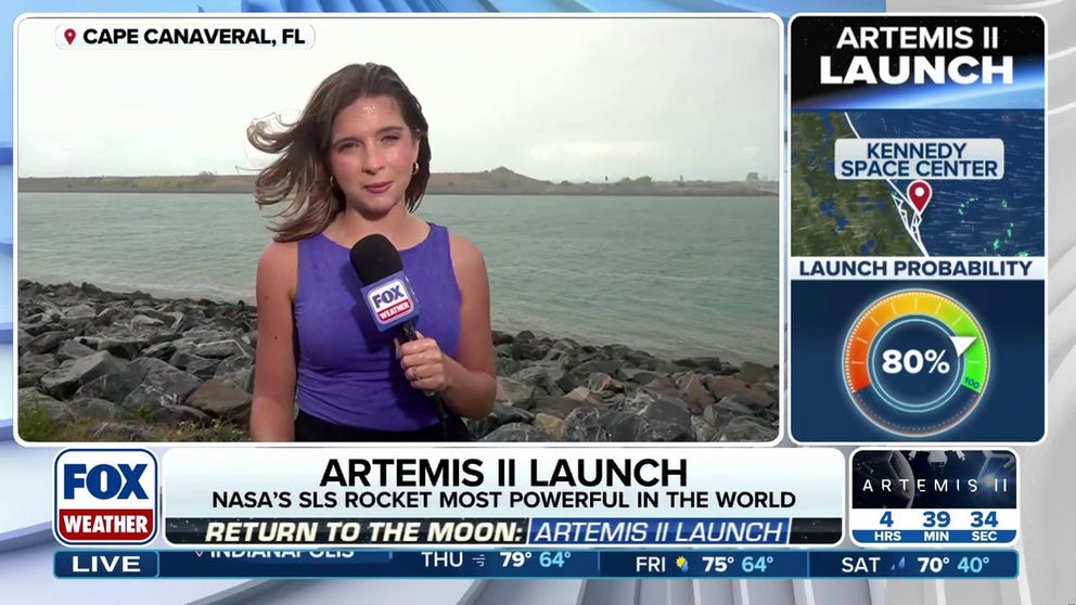 Raindrops fall in Florida ahead of Artemis II Launch | Latest Weather ...
