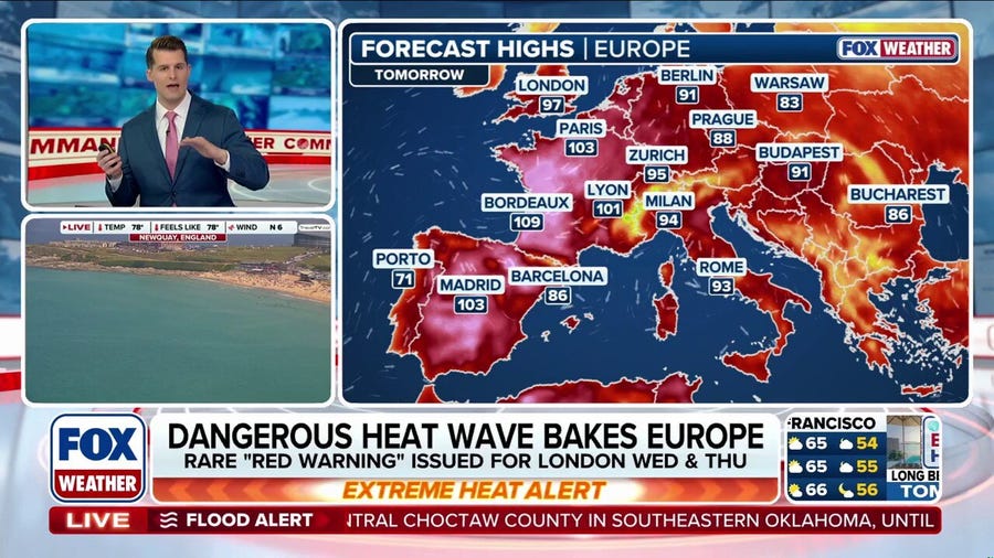 Rare 'red warning' issued for London as dangerous heat wave spreads ...