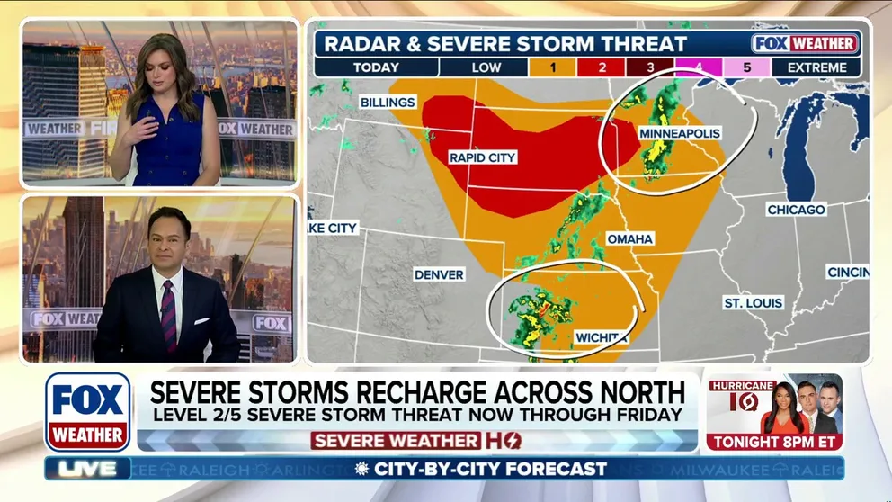 Severe storms recharge across the Northern Plains as Gulf moisture ...