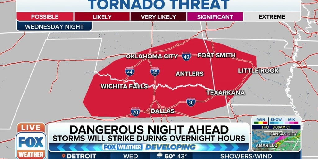 Nocturnal tornadoes could hit the South during the overnight hours ...