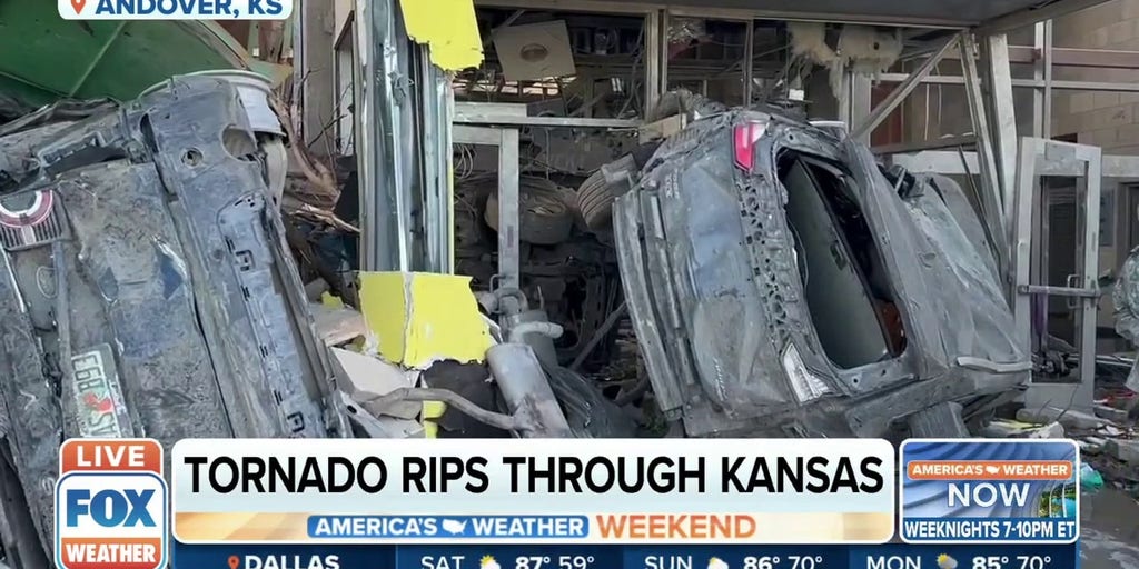 Tornado tears through Andover, Kansas, leaving path of devastation ...