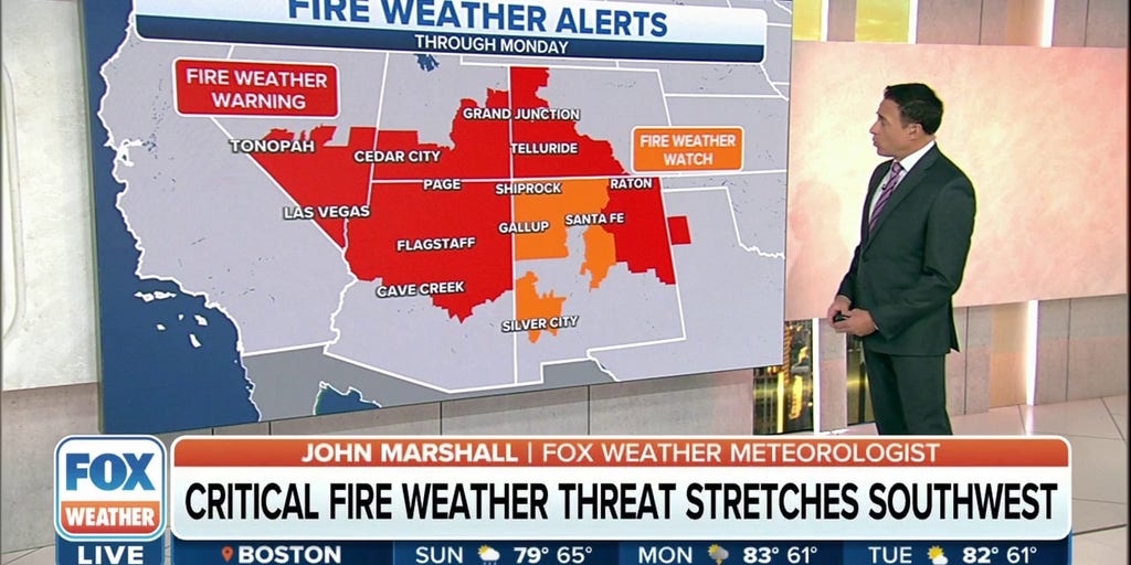 Critical fire weather threat stretches across the Southwest | Latest ...