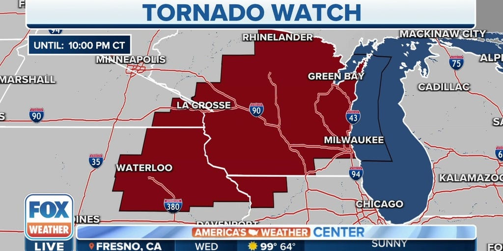 Tornado Watch issued across multiple states in upper Midwest | Latest ...