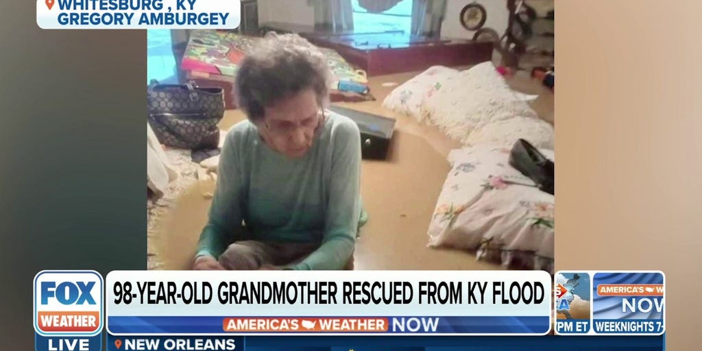 Elderly woman saved from flooding after photo goes viral | Latest ...