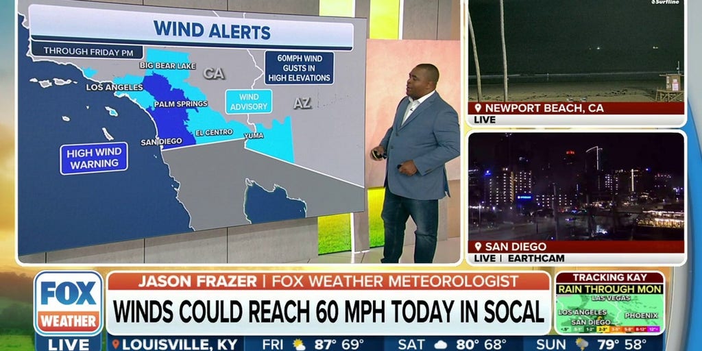 Winds could reach 60 mph in Southern California from Kay's impact ...