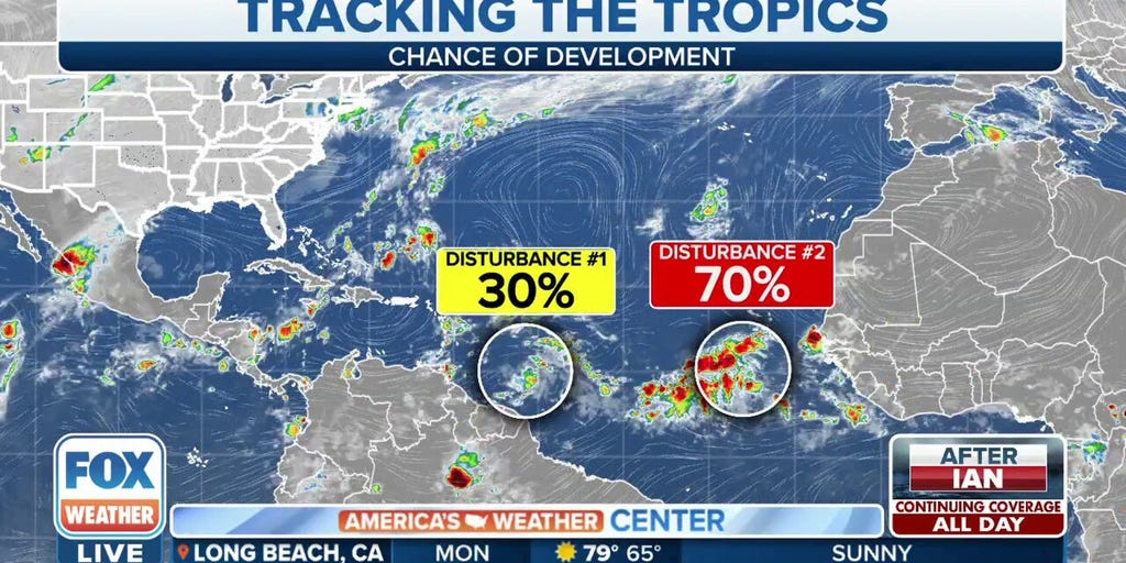 Watching Two Tropical Disturbances In The Atlantic Latest Weather