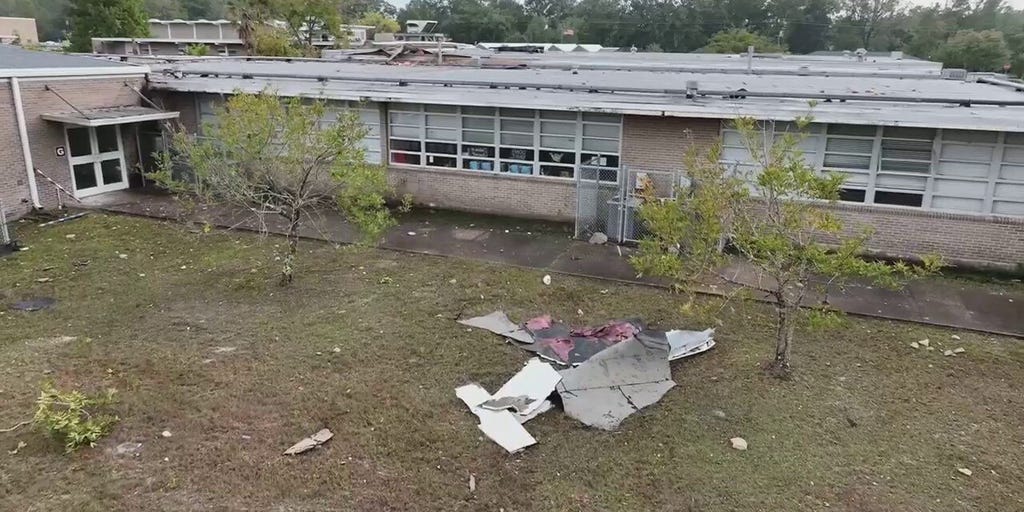 Drone video shows damage to Mississippi middle school after tornadoes ...