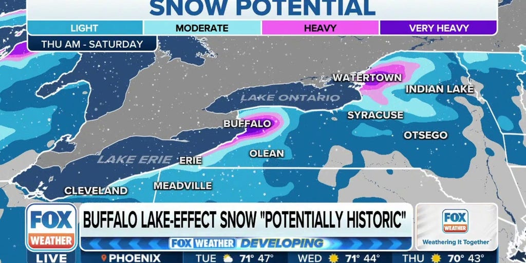 'Potentially historic' lake-effect snow event could hit Buffalo later ...