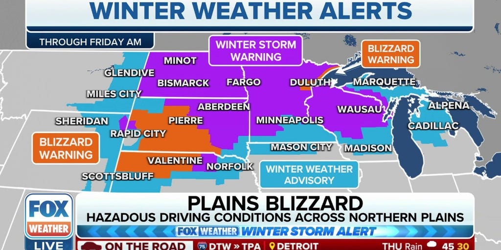 Blizzard conditions ongoing across parts of the northern Plains ...
