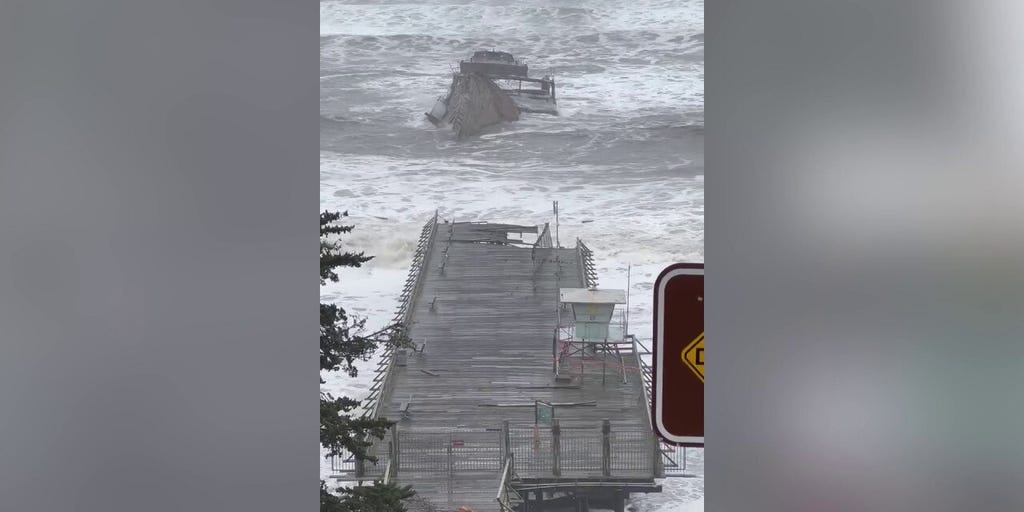 Pier destroyed by powerful bomb cyclone in California | Latest Weather ...