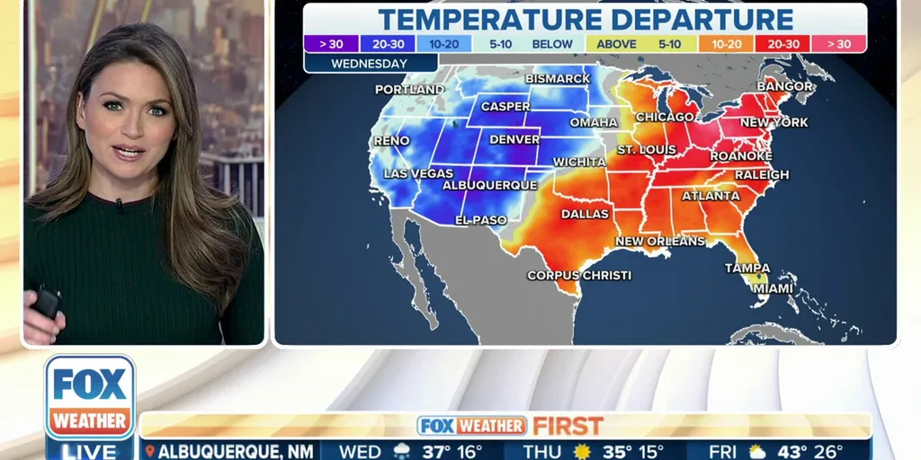 Unseasonably warm temperatures continue across the East, cooler air ...