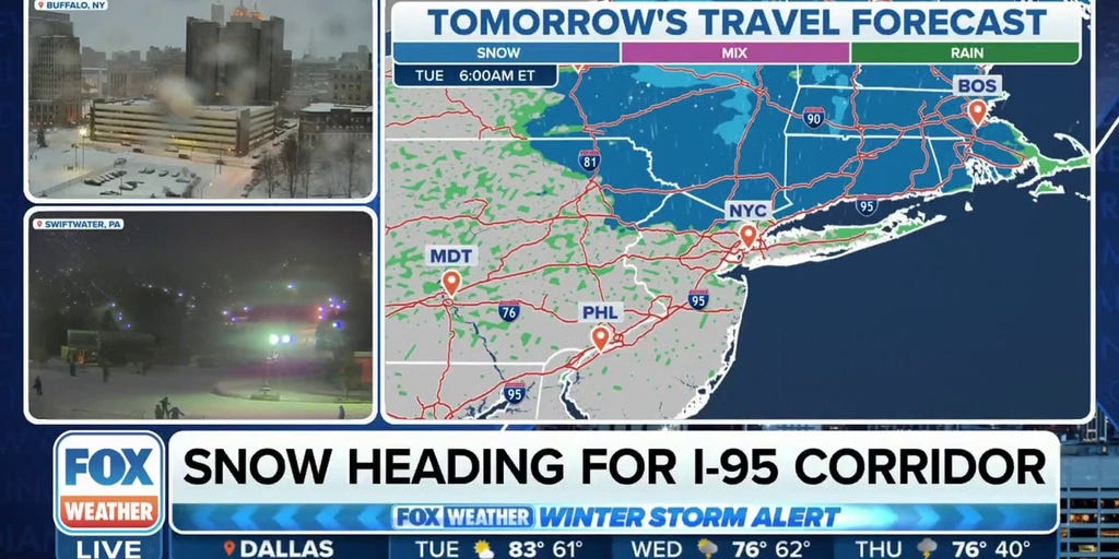 Snow falls in NYC, storm targets I-95 corridor in Northeast | Latest ...