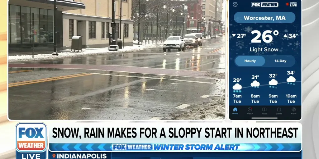 Winter storm making for slushy mess in Worcester, MA | Latest Weather ...