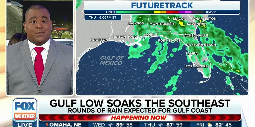 Gulf low soaking the Southeast, rounds of rain expected for Gulf Coast ...