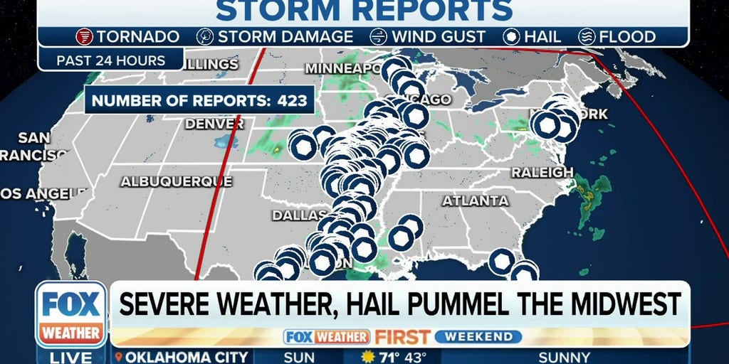 Severe weather, large hail causes damage in the Midwest | Latest ...
