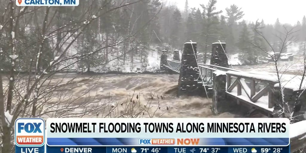 Snowmelt leads to Minnesota river flooding, several homes underwater ...