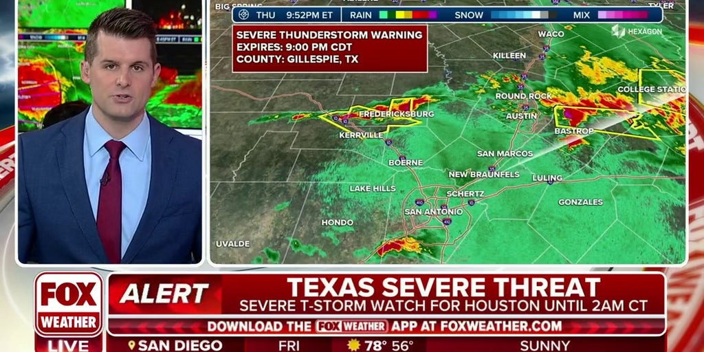 Severe thunderstorms move through Texas, damaging wind and hail ...