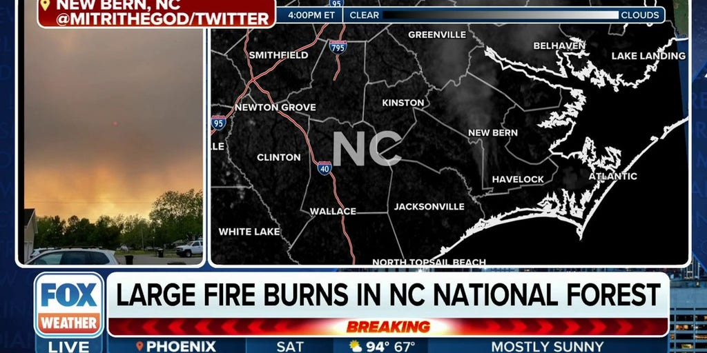 Large forest fire burns in North Carolina | Latest Weather Clips | FOX ...
