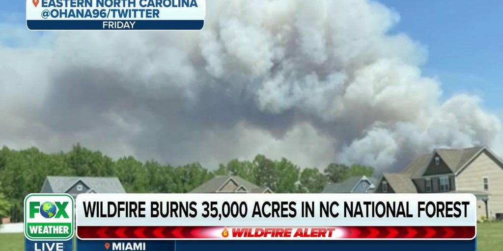 North Carolina wildfire burns 35,000 acres in national forest | Latest ...