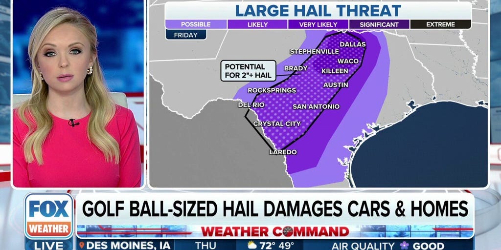 Destructive hail threatens Texas again on Friday | Latest Weather Clips ...