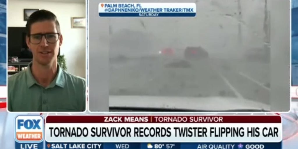 Tornado survivor captures moment when a tornado flipped over his car ...
