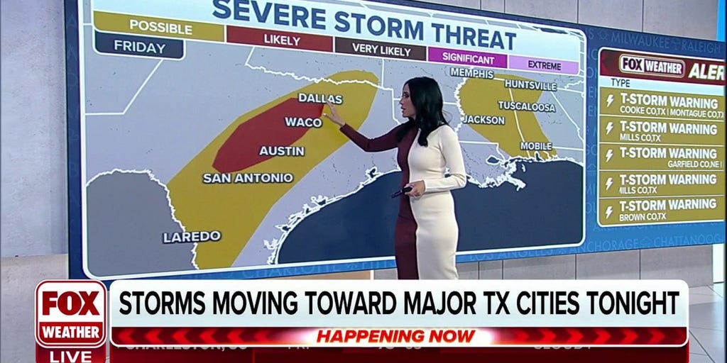 Severe storm threat for Texas and Lower Mississippi River Valley Friday ...