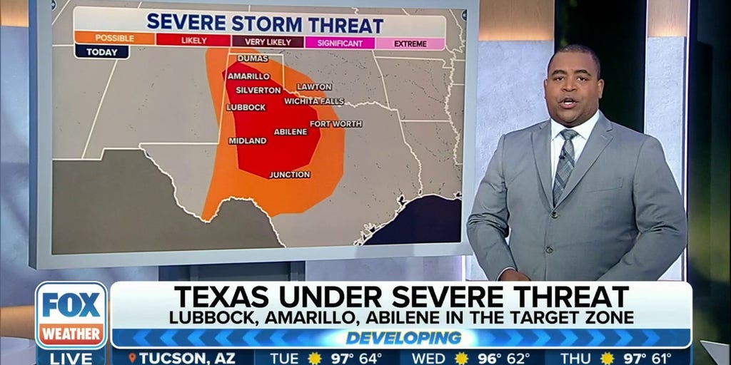 Severe storms with large hail, damaging winds threaten parts of Texas ...