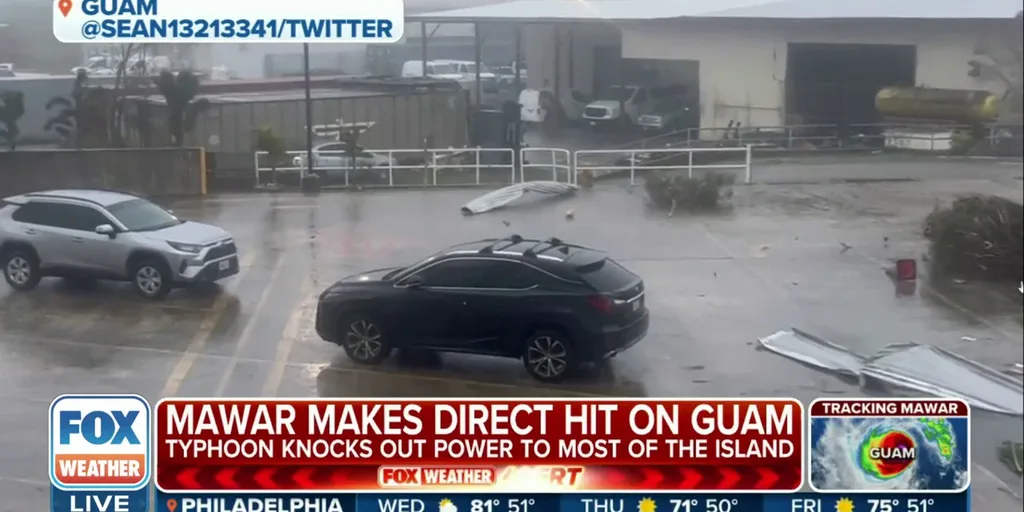 Ferocious Typhoon Mawar lashes Guam, direct hit knocks out power to ...