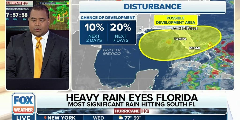 Tropical disturbance in the Gulf to dump heavy rain across Florida this ...