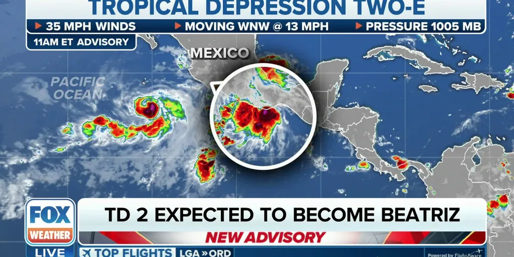 Tropical Depression 2-E near Mexico expected to become Tropical Storm ...