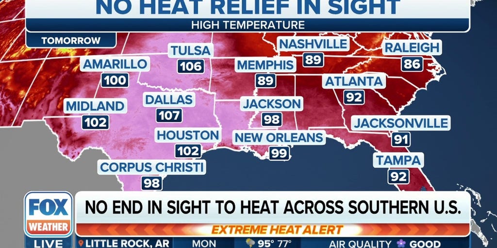 No end in sight to extreme heat across southern US | Latest Weather ...
