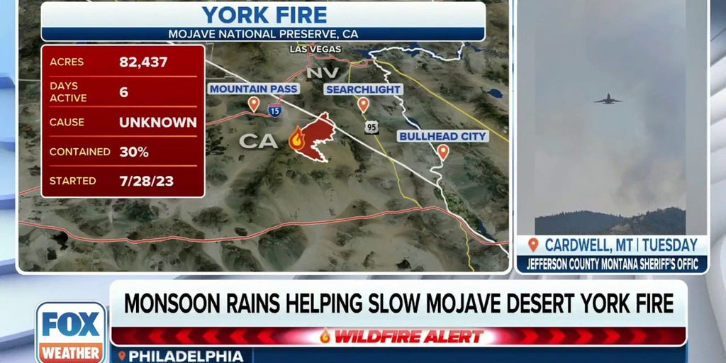Monsoon rain helping to slow spread of York Fire in Mojave National ...