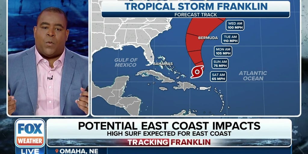 Tropical Storm Franklin eyes Bermuda as strong Category 2 hurricane ...