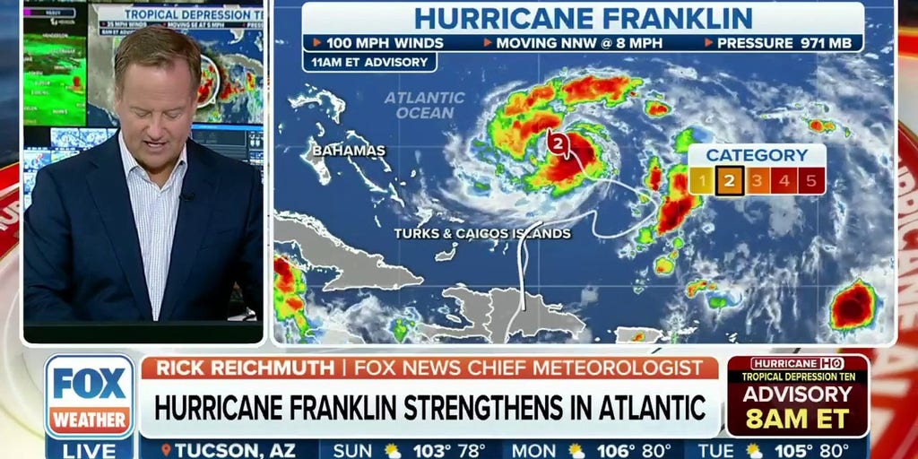 Hurricane Franklin upgraded to Category 2 storm | Latest Weather Clips ...