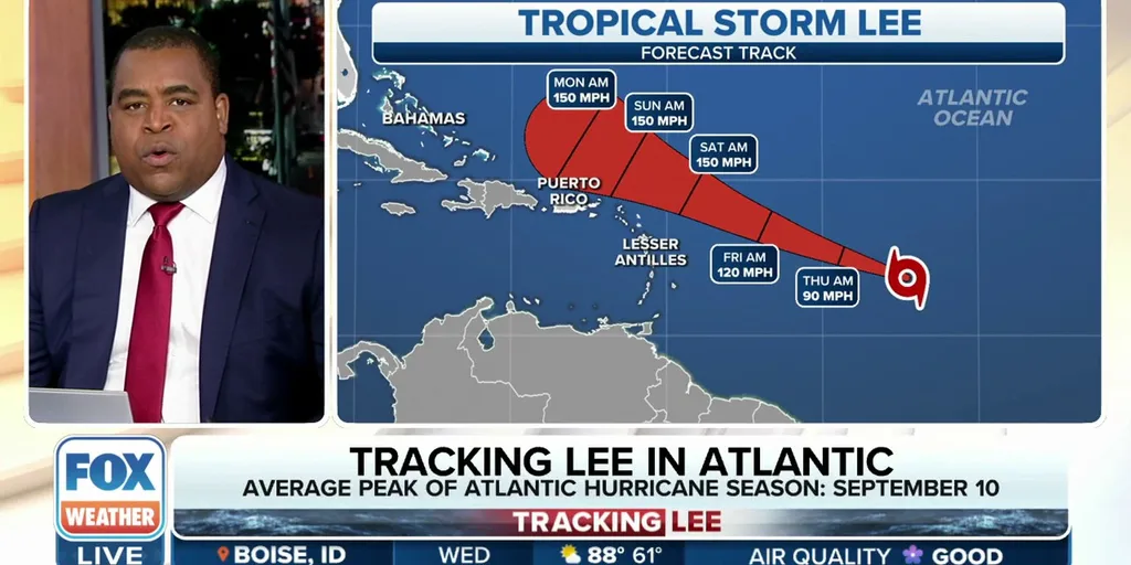 Tropical Storm Lee forecast to strengthen into major hurricane by end ...