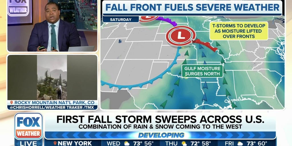 First Fall Storm Sweeps Across Us Bringing Combination Of Rain Snow To