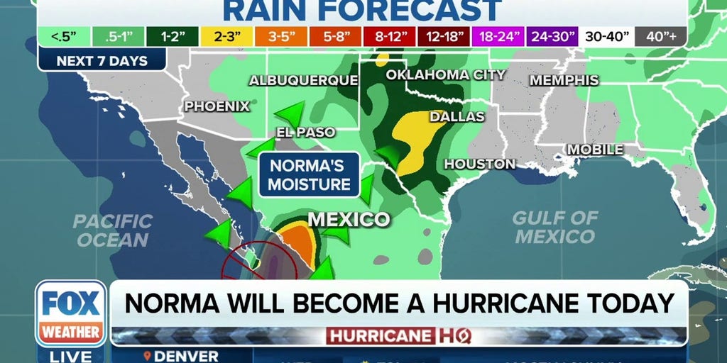 Tropical Storm Norma to rapidly strengthen into hurricane Wednesday ...