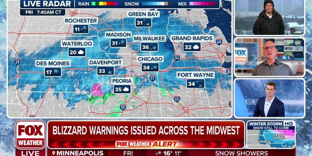 Blizzard Warnings issued across Midwest as another winter storm wallops ...