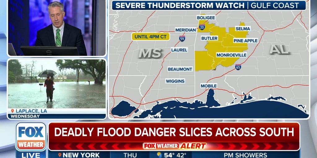 Alabama under Severe Thunderstorm Watch as deadly flooding slides ...