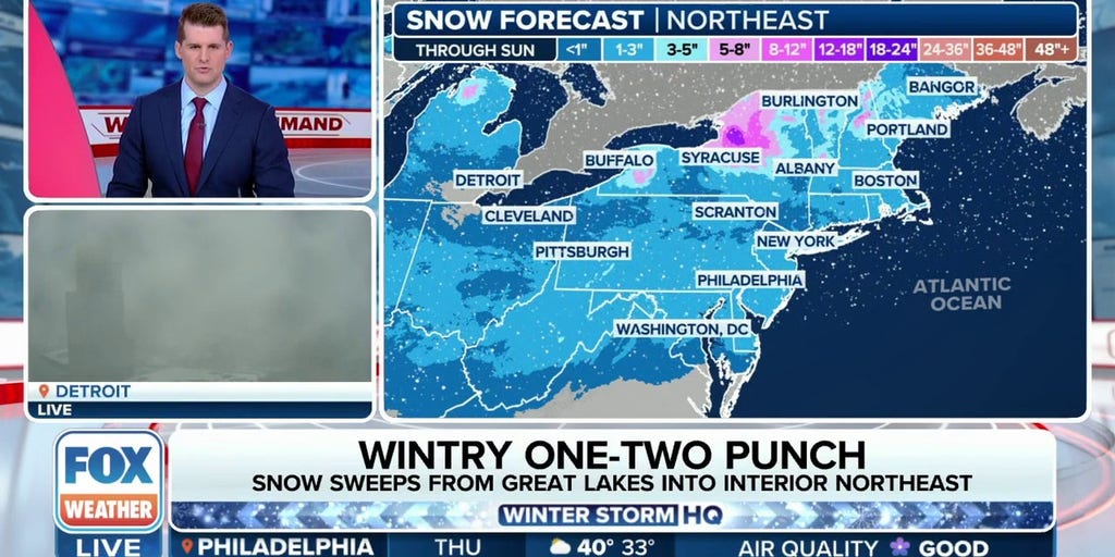 Pair of fast-moving winter storms bringing snow to Great Lakes ...
