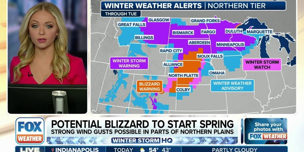 Blizzard Warnings issued as powerful spring winter storm blasts Plains ...